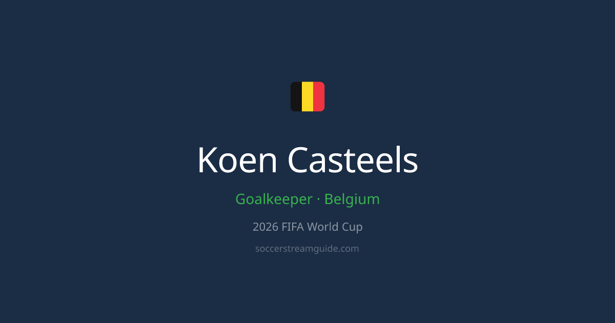 Koen Casteels — Belgium World Cup 2026 | Soccer Stream Guide