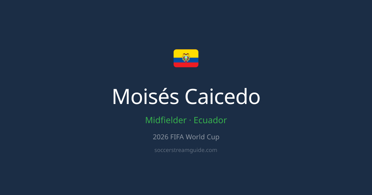 Moisés Caicedo — Ecuador World Cup 2026 | Soccer Stream Guide