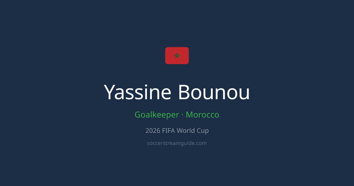 Yassine Bounou — Morocco World Cup 2026 | Soccer Stream Guide